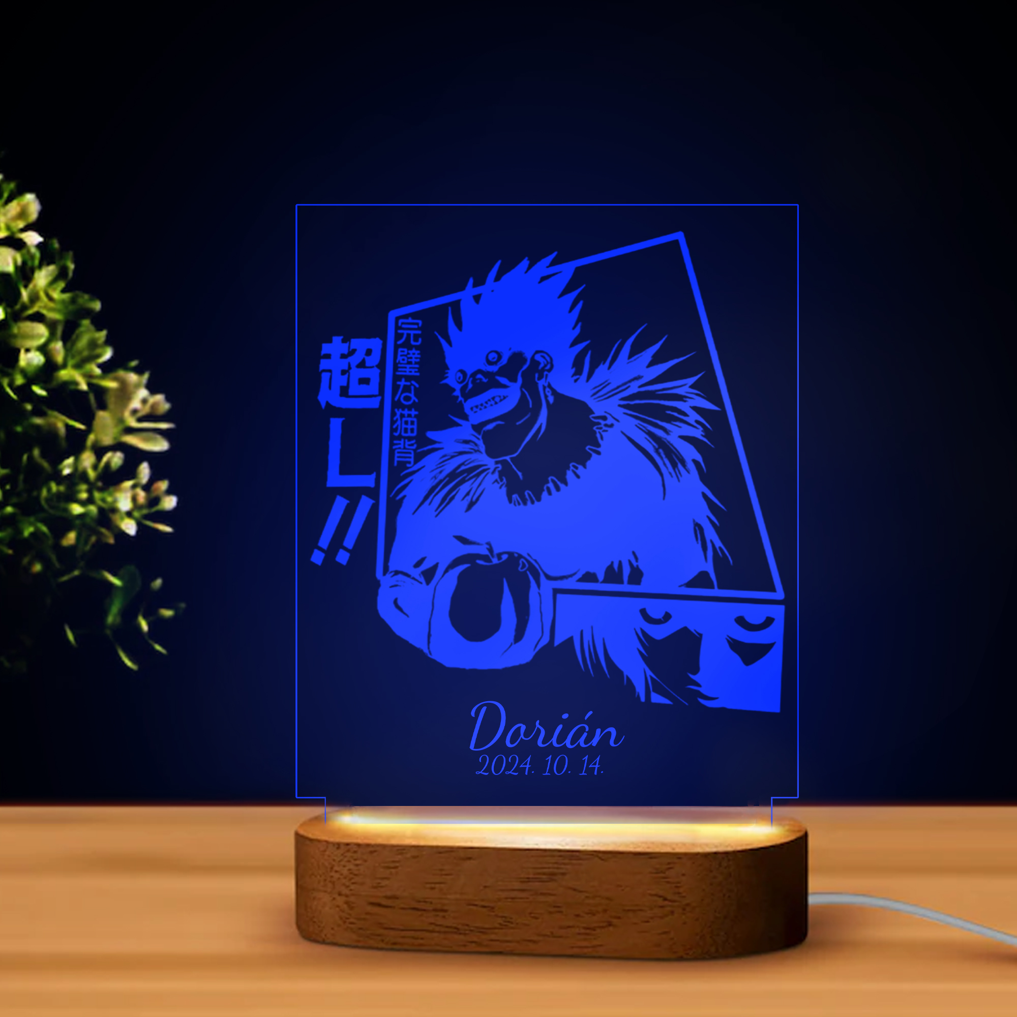 Death Note 1 LED lámpa, névvel és dátummal – Ledlove | Webáruház